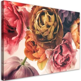 Obraz na plátně, Kytice barevných květin - 100x70 cm