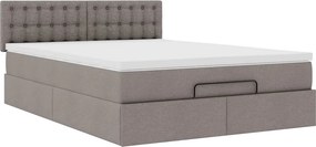 Osmanský postel s matrací taupe 140x200 cm textil 3311633