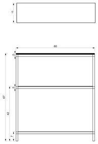 Koupelnový regál 67x60 cm černá