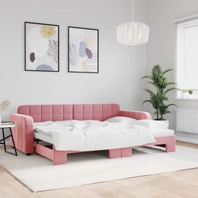 Válenda s přistýlkou růžová 80 x 200 cm samet 3196925