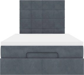 Osmanský rám postele s matracemi tmavě šedá 120x200cm samet 3313464