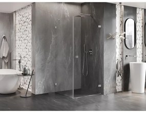 Mexen Lunar-B, pravostranný výklopný sprchový kout 80 x 80 cm, 8mm čiré sklo, chromový profil, 832-080-080-01-00-P
