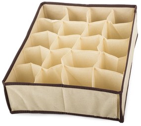 VERK GROUP Organizér na spodní prádlo, KIPIT, 24 přihrádek, béžový,  34 x 30 x 10 cm
