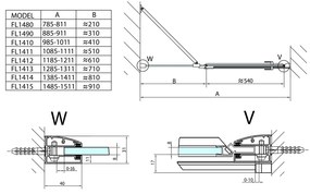 Polysan FORTIS LINE sprchové dveře do niky 1300mm, čiré sklo, pravé FL1413R