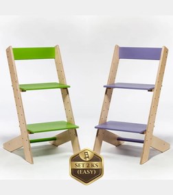 Lucas Wood Style - rostoucí židle EASY LINE zvýhodněný set 2 ks -  zelená + lila