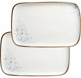 Mäser 2dílná sada táců Pintar White modré tečky 30 x 20 x 2 cm, L