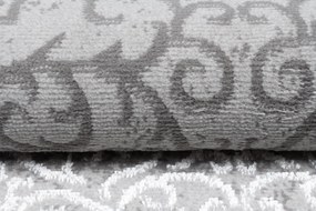 Exkluzivní šedý koberec s bílým orientálním vzorem