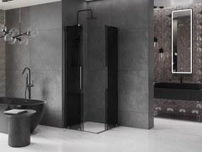 Mexen Velar Duo, sprchový kout s posuvnými dveřmi 80 x 80 cm, 8mm šedé sklo, grafit broušený, 871-080-080-42-66