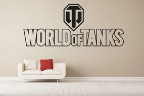 Lepy.cz Samolepka na zeď World of Tanks Velikost (šířka x výška): 60x25cm, Barevná varianta: Černá