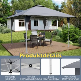Costway Pop Up Pavilion Výškově nastavitelný zahradní altán s dvojitou střechou