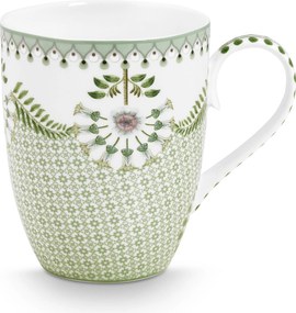 Pip Studio Lily & Lotus hrnek 350ml, zelený (Porcelánový hrnek)