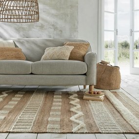Kusový koberec Jubilant Medina Jute Natural/Ivory, 160x230, béžová, obývacia izba, Flair Rugs