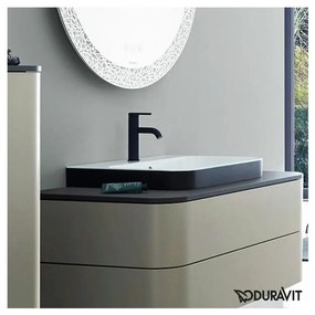 Duravit Happy D.2 Plus - Umyvadlová mísa broušená, 50x40 cm, bez otvoru pro baterii, antracit matná a bílá, 2360506160