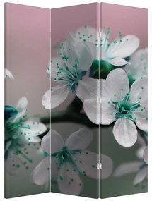 Paraván - Květ - tyrkysový (126x170 cm)