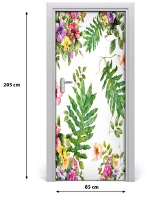 Samolepící fototapeta na dveře tropické květiny 85x205 cm