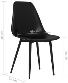 Jídelní židle 4 ks černé PP,  338045