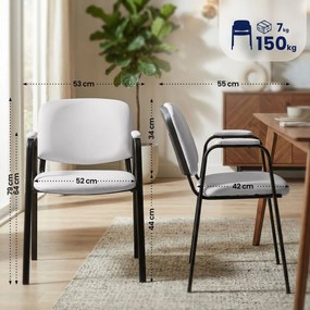 Konferenční židle Ken PRO umělá kůže – bílá