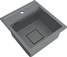 Gamma Quadro 4550, 1-komorový granitový dřez 450x495x220 mm, šedá, GMA-ZLE000221