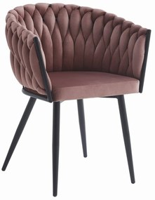 SUPPLIES ORION luxusní jídelní židle, velvet látka, v tmavě růžové barvě