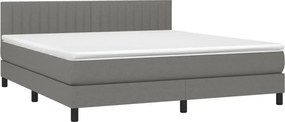 Box spring postel s matrací tmavě šedá 160x200 cm textil 3140226