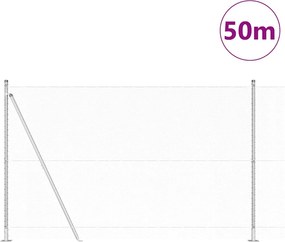 Hexagonální plot s betonovým základem 50 x 1,4 m Stříbrná 3353842