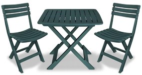 vidaXL 3dílný skládací bistro set plastový zelený