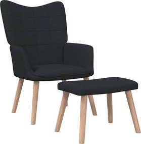 vidaXL Relaxační křeslo se stoličkou textil [327938] Barva: Černá