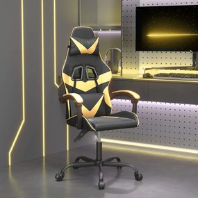Herní židle černá a zlatá umělá kůže 3143844