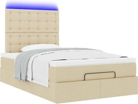 Osmanský rám postele s matrací krémově 120x200cm textil 3314167