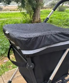Rolser Poncho Basket reflexní černá / Pláštěnka pro nákupní tašku na k