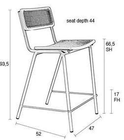 Černé/v přírodní barvě barové židle v sadě 2 ks 93,5 cm Jort – Zuiver