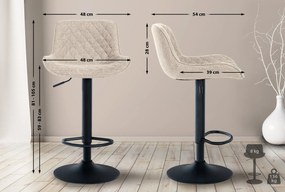 Sada 2 barových židlí Minosa látka – taupe