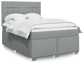 Box spring postel s matrací světle šedá 140 x 200 cm textil 3290511