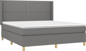 Box spring postel s matrací tmavě šedá 180x200 cm textil 3131930