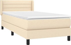 Box spring postel s matrací krémová 90x190 cm textil 3129758