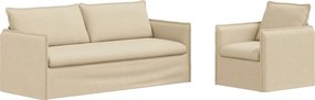 Set pohovek 2 ks Krémová Textil 3407616