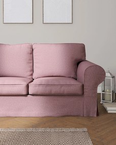 Potah na pohovku IKEA  Ektorp 3-místná, nerozkládací barva růžová látka pletený vzor