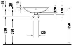 Duravit D-Neo - Vestavné umyvadlo 600 x 435 mm, s přepadem, bílá 0357600027