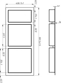Mexen X-Wall-S, SMC polička na zapuštění do zdi s přírubou 99,1 x 40,7 cm, bílá, 1901994109
