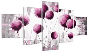 Abstraktní obraz - růžové balónky (125x70 cm)
