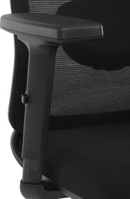 Ergonomická kancelářská židle VEBRUA - černá síťovina