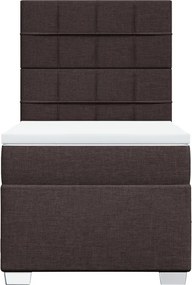 Box spring postel s matrací tmavě hnědá 90x200 cm textil 3290374