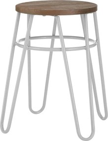 Šedá/v přírodní barvě stolička z jilmového dřeva District – Premier Housewares