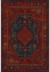Kusový koberec vlněný Dywilan Omega Harun Navy Červený Rozměr: 235x350 cm