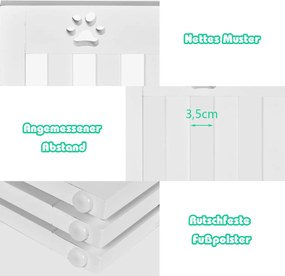 Costway Bariéra pes ochranná branka dřevěná skládací schodišťová brána 60 cm