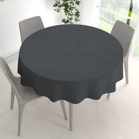 Biante Kulatý ubrus/imitace broušené kůže Alcantara ALC-016 Antracitově šedý Ø 80 cm
