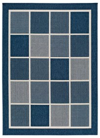 Modrý venkovní koberec Universal Nicol Squares, 140 x 200 cm