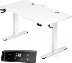 Výškově nastavitelný kancelářský stůl FLEXI, 140x70x72–117cm, bílá Casaria