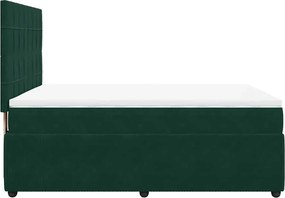 Box spring postel s matrací tmavě zelená 160x200 cm samet 3292385