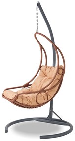 Zahradní houpací židle Flora (camel + černá). 1083010